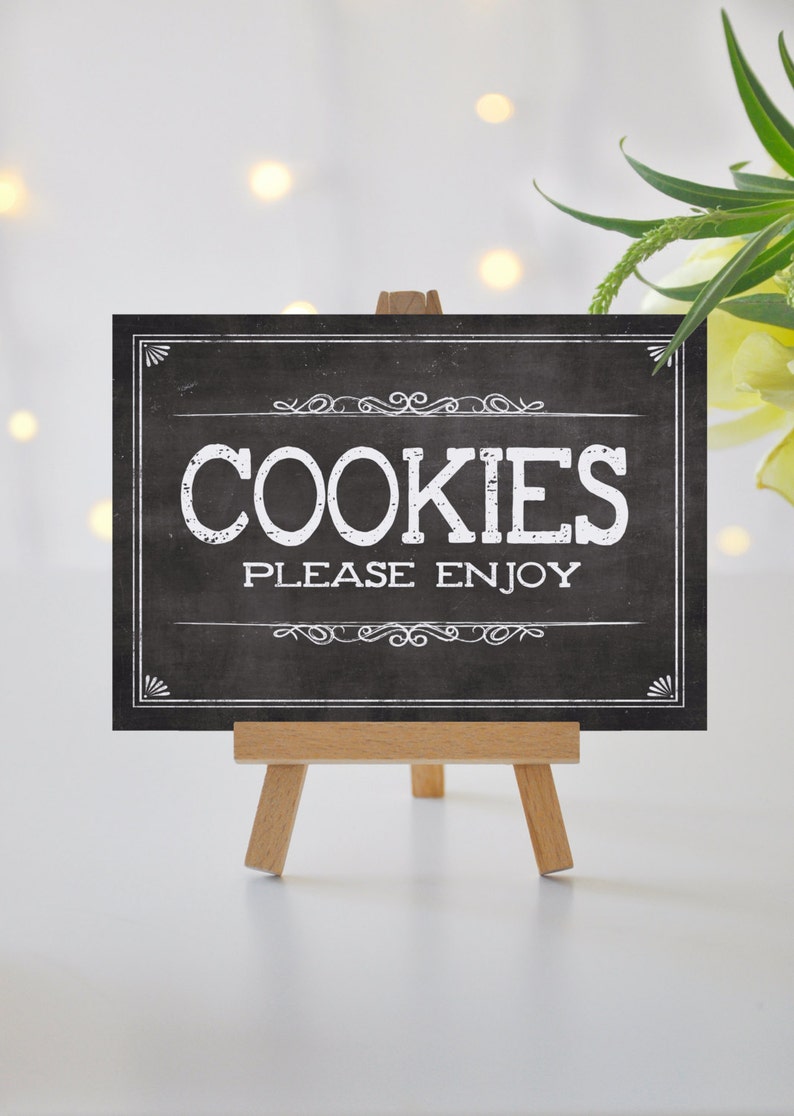 Instant 'COOKIES Please Enjoy' Printable Sign - Etsy Australia