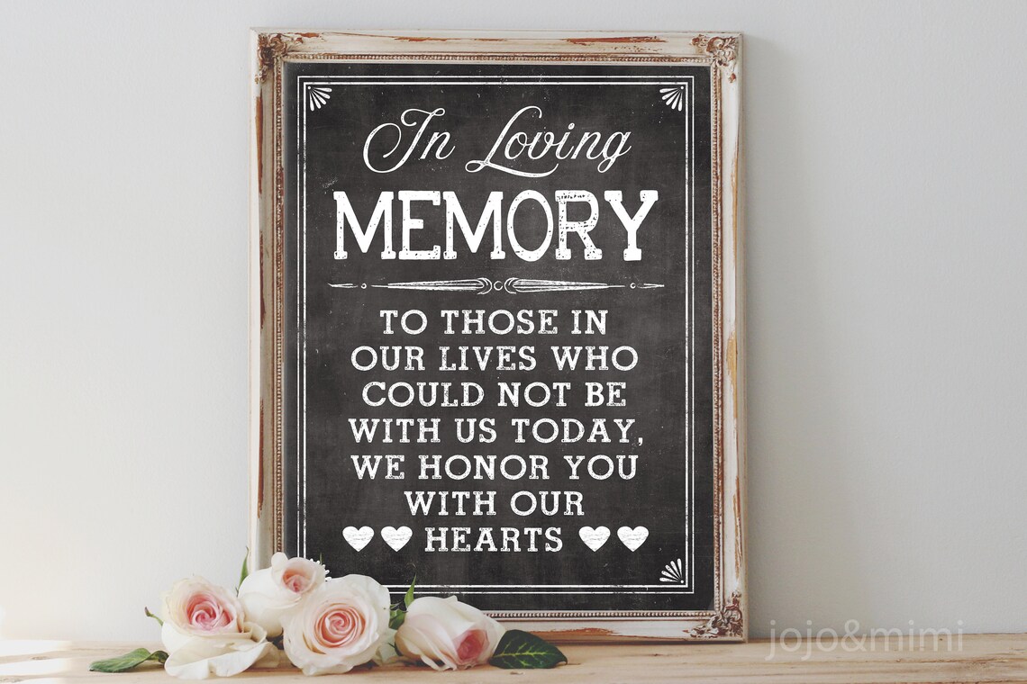 Instant 'in Loving Memory' Printable 8x10 11x14 Honor - Etsy