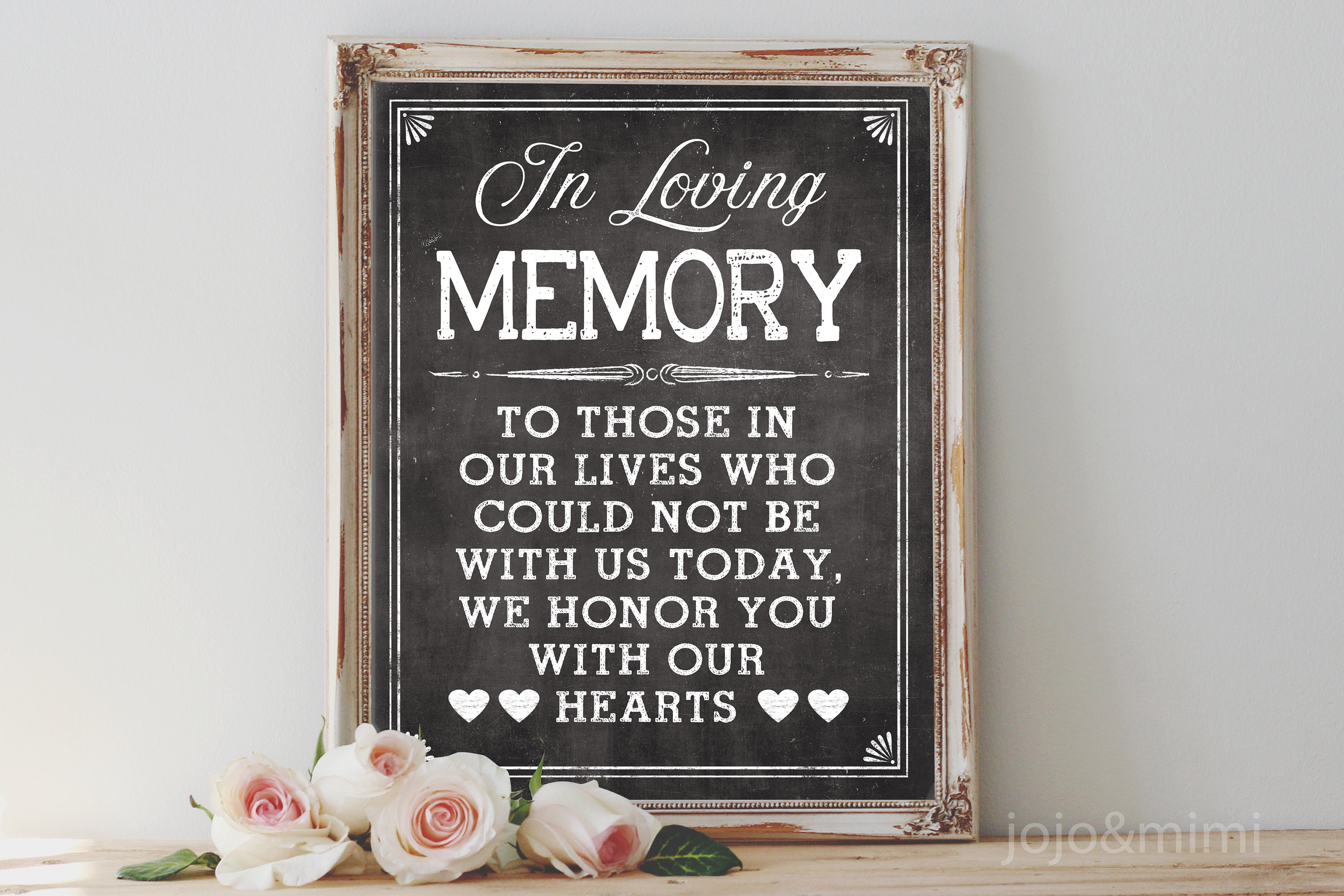 Instant 'in Loving Memory' Printable 8x10, 11x14 Honor With Our Hearts ...