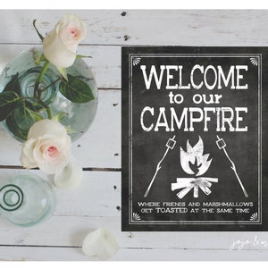 Instant 'welcome to Our Campfire' Printable 8x10, 11x14 Sign Chalkboard ...