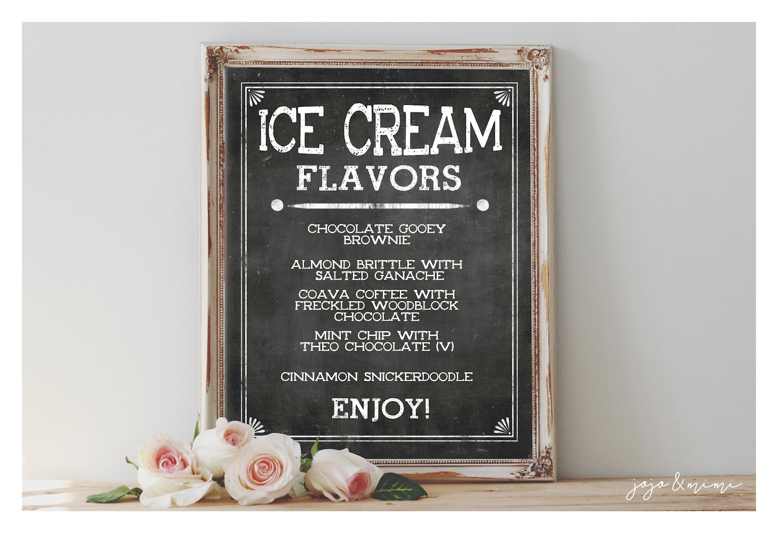 Custom 'ICE CREAM FLAVORS' Printable Sign Chalkboard Printable Dessert ...