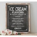 Custom 'ICE CREAM FLAVORS' Printable Sign Chalkboard Printable Dessert ...