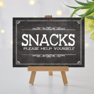 Instant 'SNACKS Please Help Yourself' Printable Sign Chalkboard ...