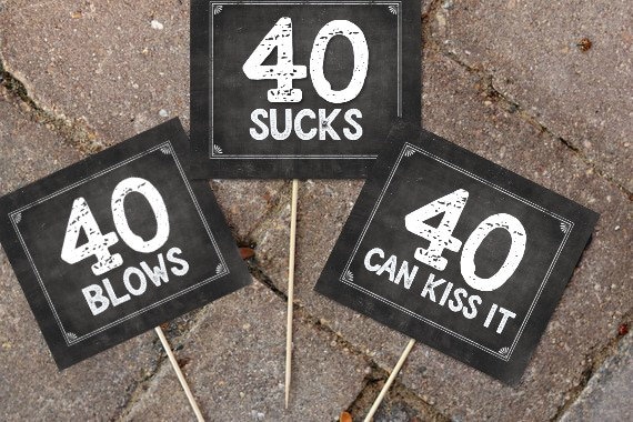 Instant 40th Birthday Candy Jar Signs Table Decoration | Etsy