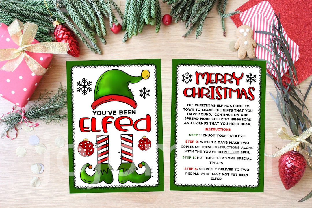 You've Been Elfed, Printable Game, Holiday Gift Exchange, Elf Secret ...