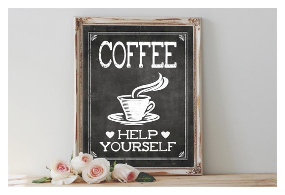 Instant 'COFFEE Help Yourself' Printable Coffee Bar | Etsy Australia