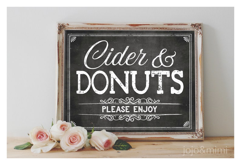 Instant 'CIDER AND DONUTS Please Enjoy' Printable Sign Chalkboard ...
