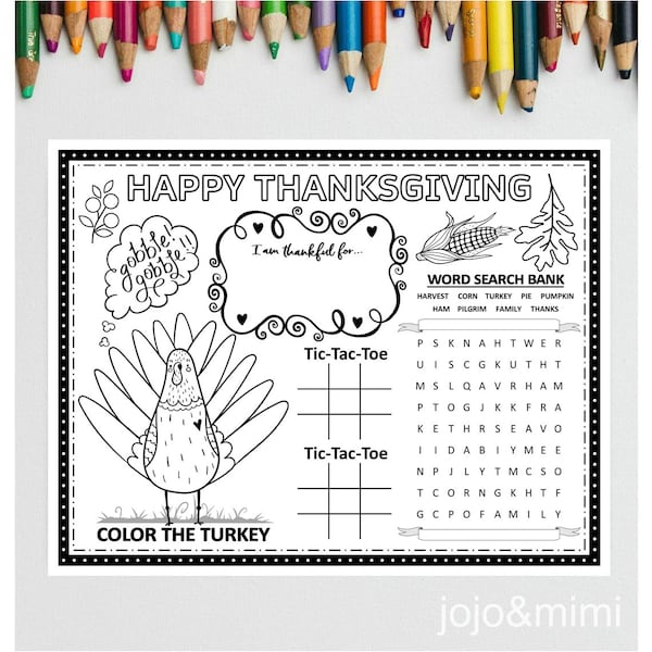 Thanksgiving Placemat - Etsy
