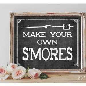 Instant 'make Your Own 'S'MORES' Printable 8x10, 11x14 Sign Chalkboard ...