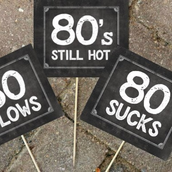 80th Birthday Table Signs - Etsy