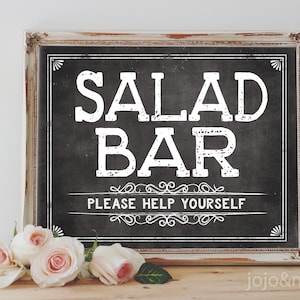 Instant 'SALAD BAR' Please Help Yourself Printable Event Sign Salad ...