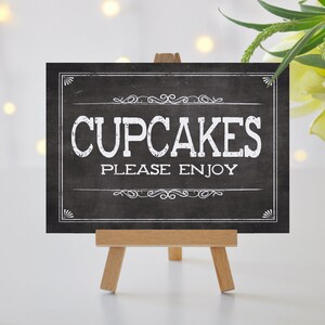 Instant 'CUPCAKES Please Enjoy' Printable Sign Chalkboard Printable ...