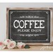Instant 'COFFEE Please Enjoy' Printable Sign Chalkboard Printable Party ...