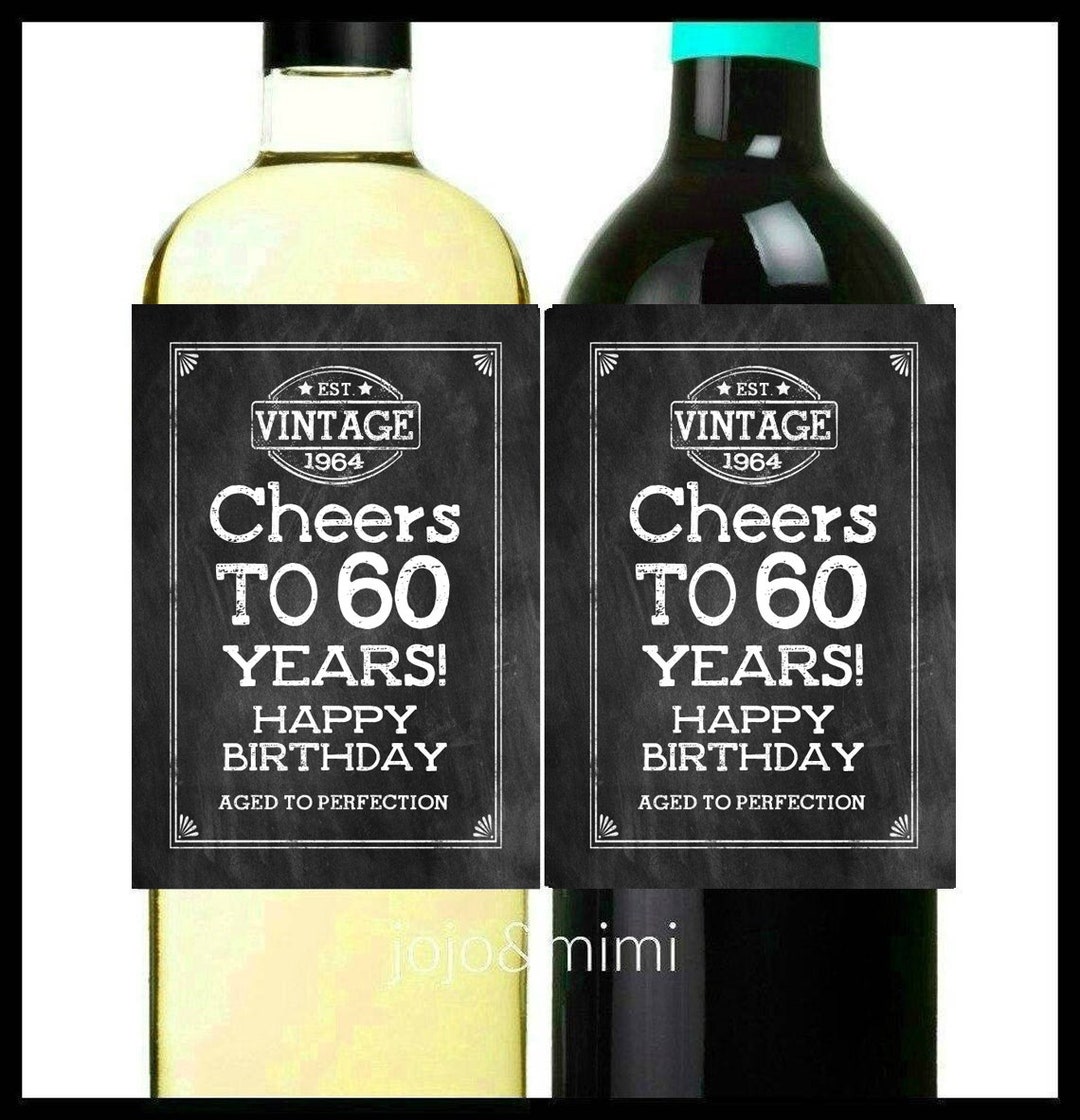 INSTANT 'cheers to 60 Years' Happy Birthday Aged to Perfection Vintage ...