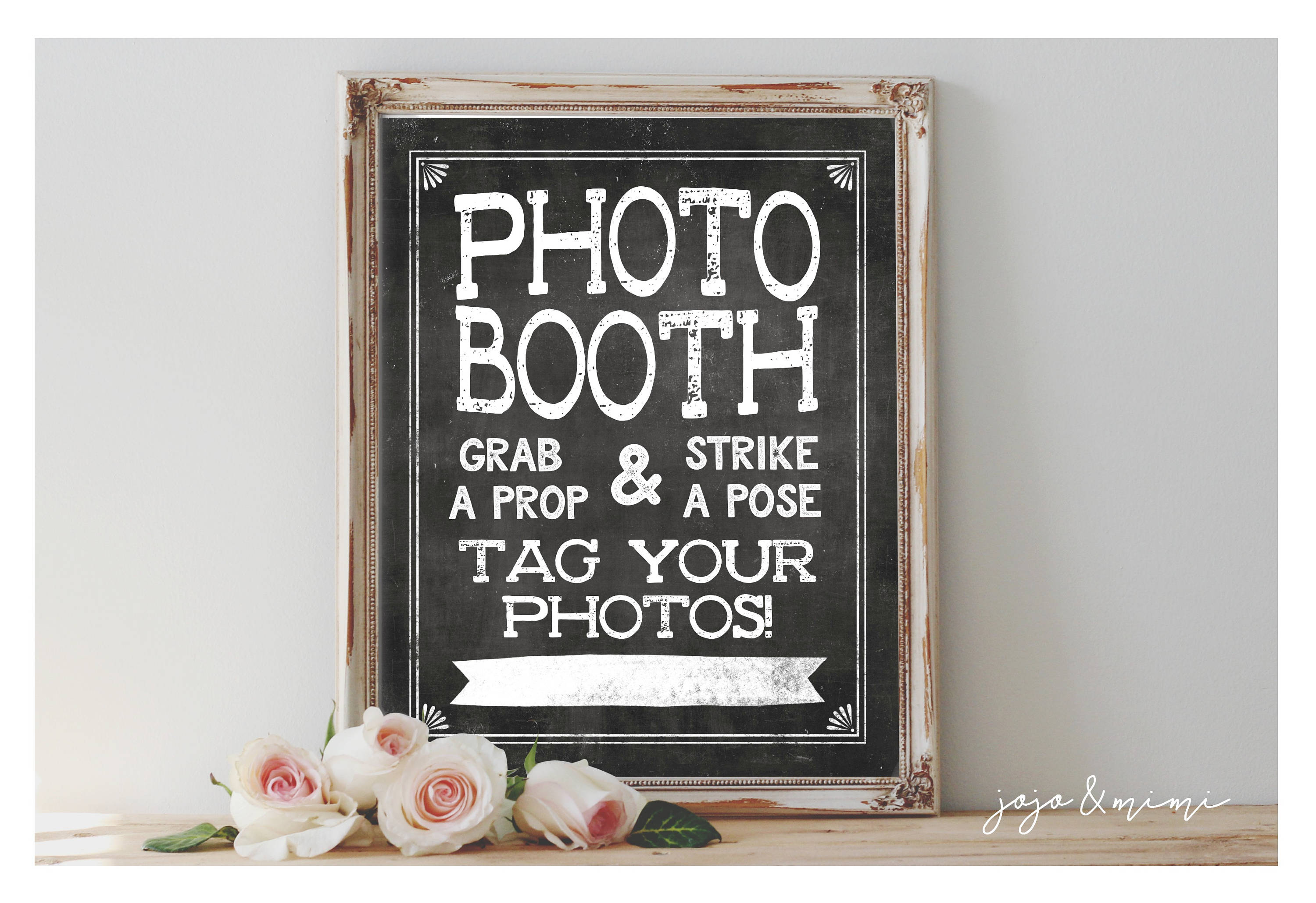 INSTANT 'PHOTOBOOTH Grab a Prop & Strike a Pose' Printable Hashtag 8x10 ...