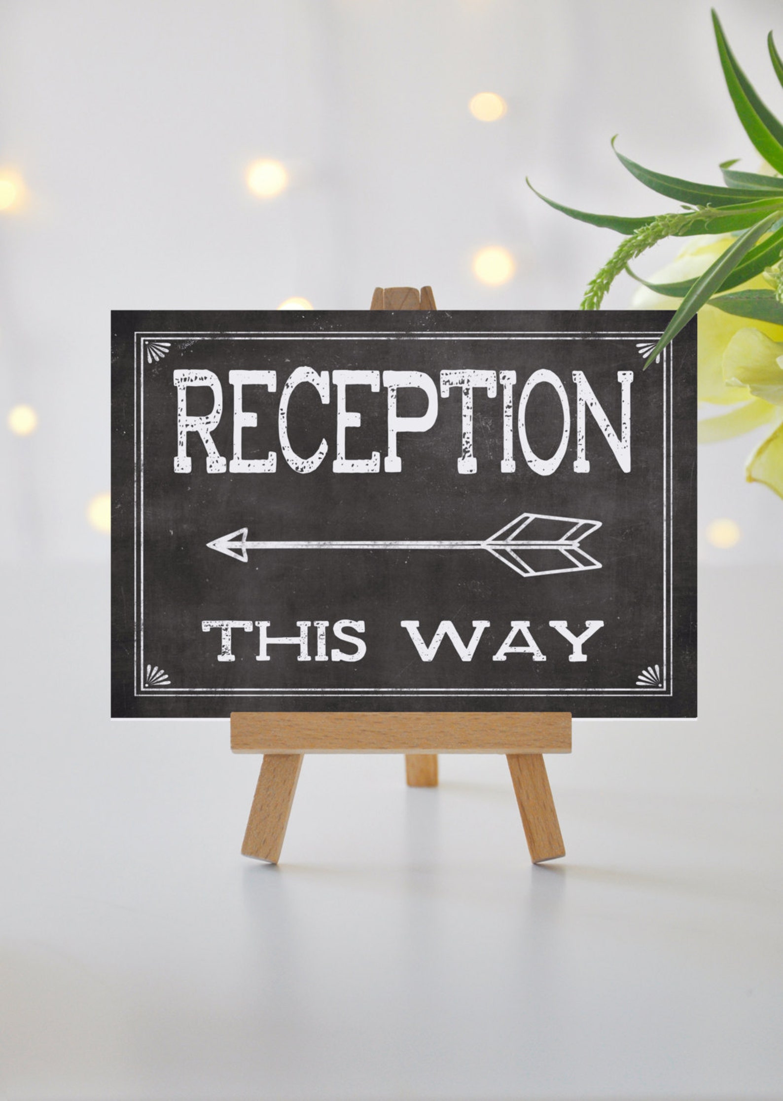 Instant 'RECEPTION THIS WAY' Arrow Printable Wedding - Etsy
