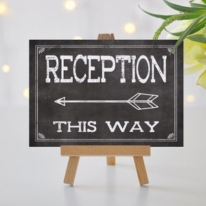 Instant 'RECEPTION THIS WAY' Arrow Printable Wedding Direction Sign ...
