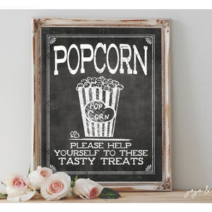 Instant 'POPCORN Please Help Yourself to These Tasty Treats' Printable ...