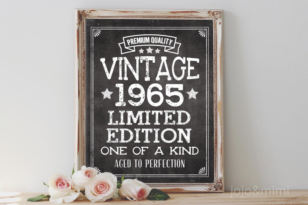 Instant 'VINTAGE 1965' Aged to Perfection Printable 60th Birthday Party ...
