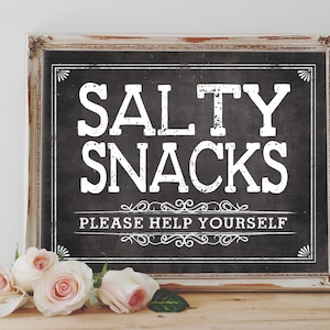Instant 'SALTY SNACKS Please Help Yourself' Printable Sign Chalkboard ...