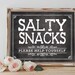 Instant 'SALTY SNACKS Please Help Yourself' Printable Sign Chalkboard ...