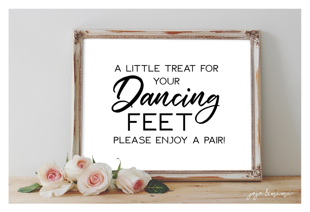 Instant 'DANCING FEET' Printable Wedding Flip Flop Dancing Feet ...