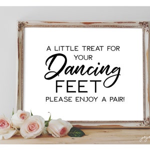 Instant 'DANCING FEET' Printable Wedding Flip Flop Dancing Feet ...