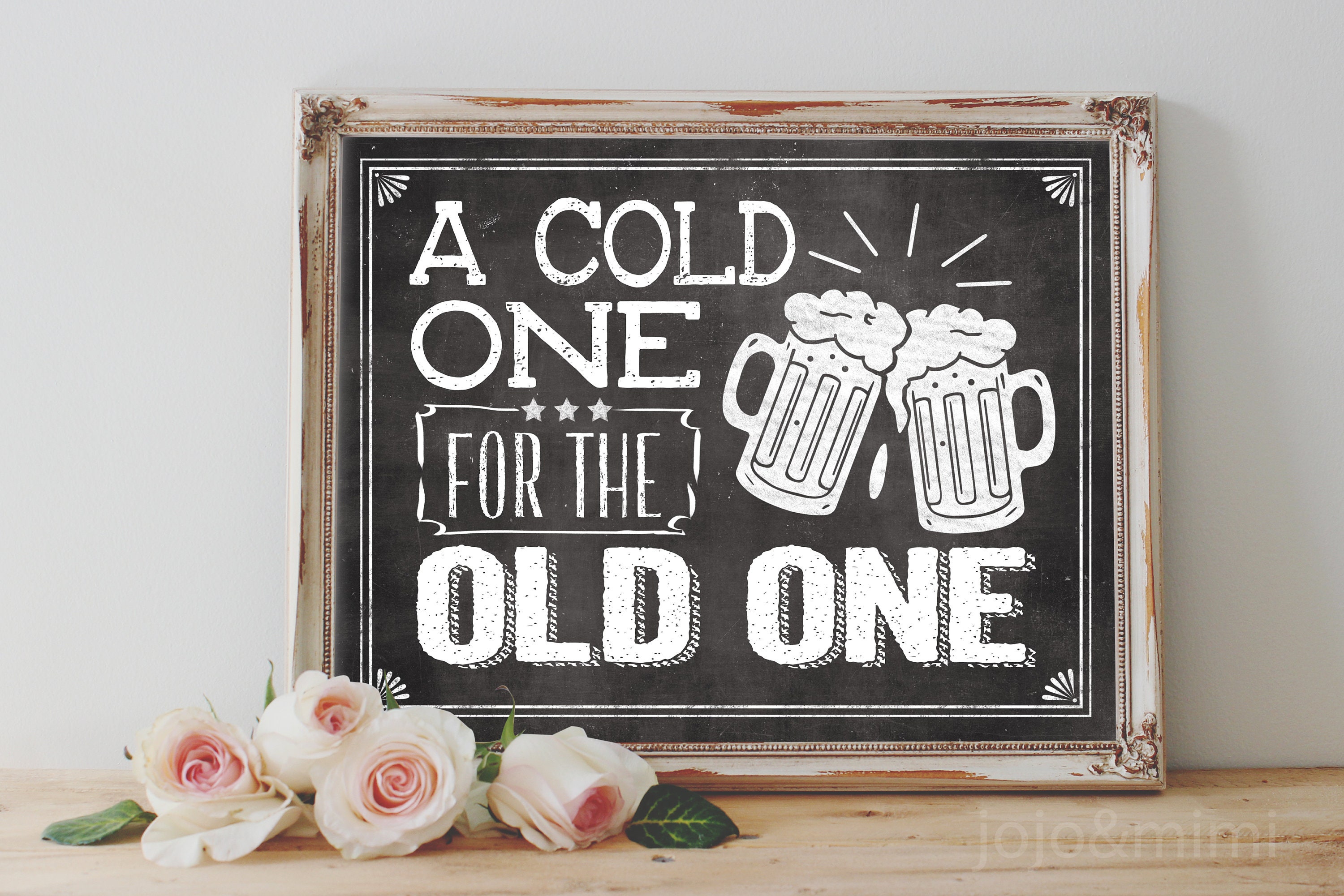 Instant 'A Cold One for the Old One' Printable Beer - Etsy UK