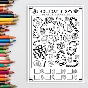 HOLIDAY Printable Christmas Activity Bundle I Spy Gingerbread Coloring ...
