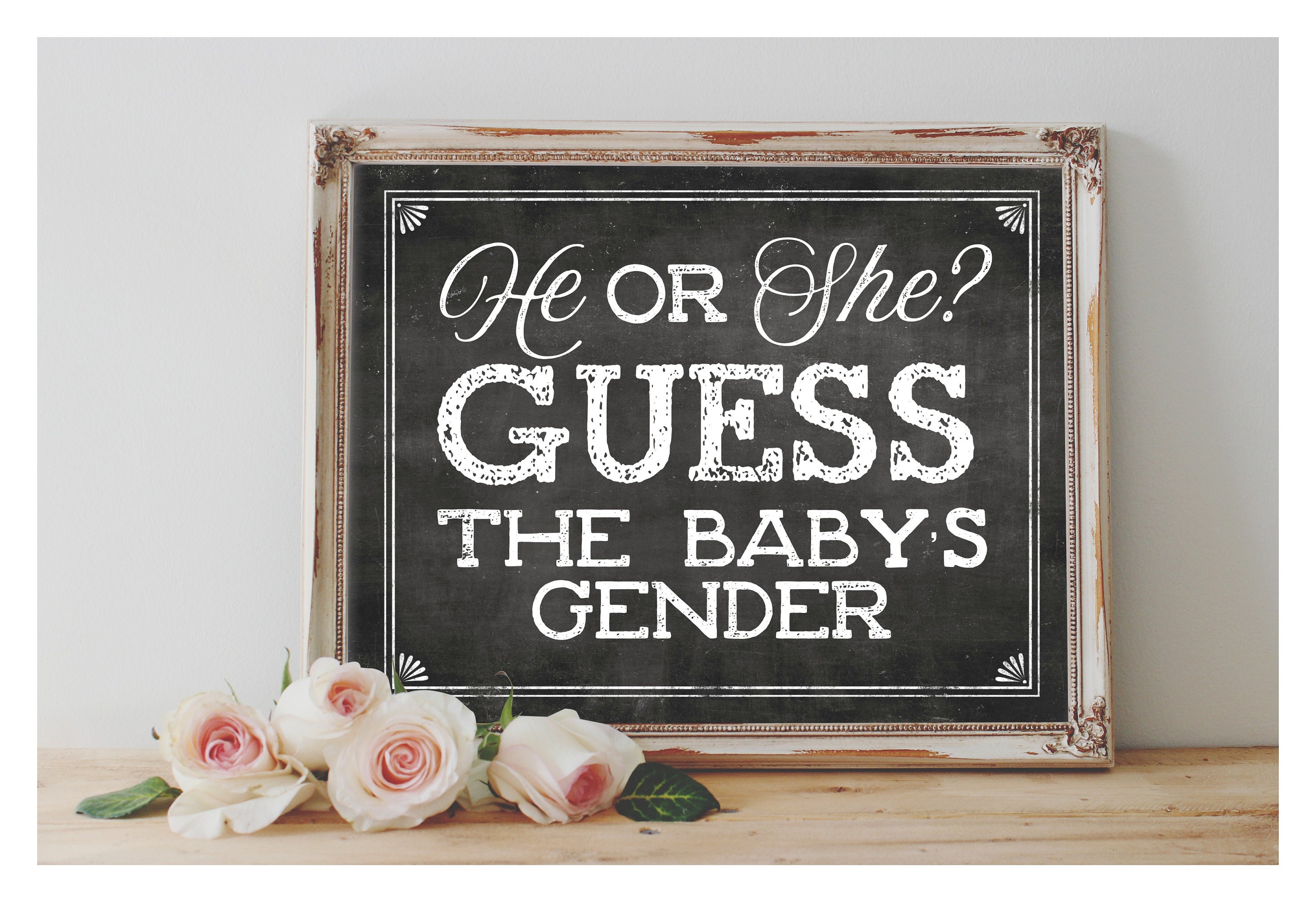 Instant 'He or She Guess the Baby's Gender' | Etsy