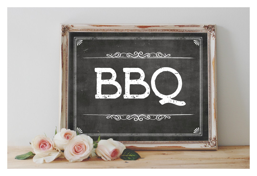 Instant 'BBQ' Printable Sign Chalkboard Printable Party Barbeque Event ...