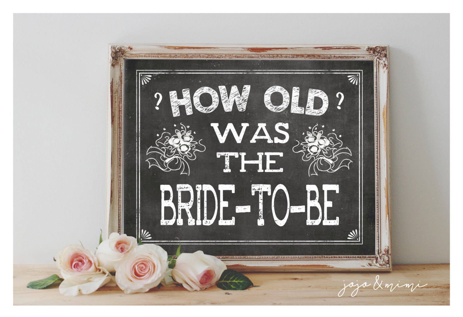 Instant 'how Old Was the Bride-to-be?' Printable Sign Bridal Shower or ...