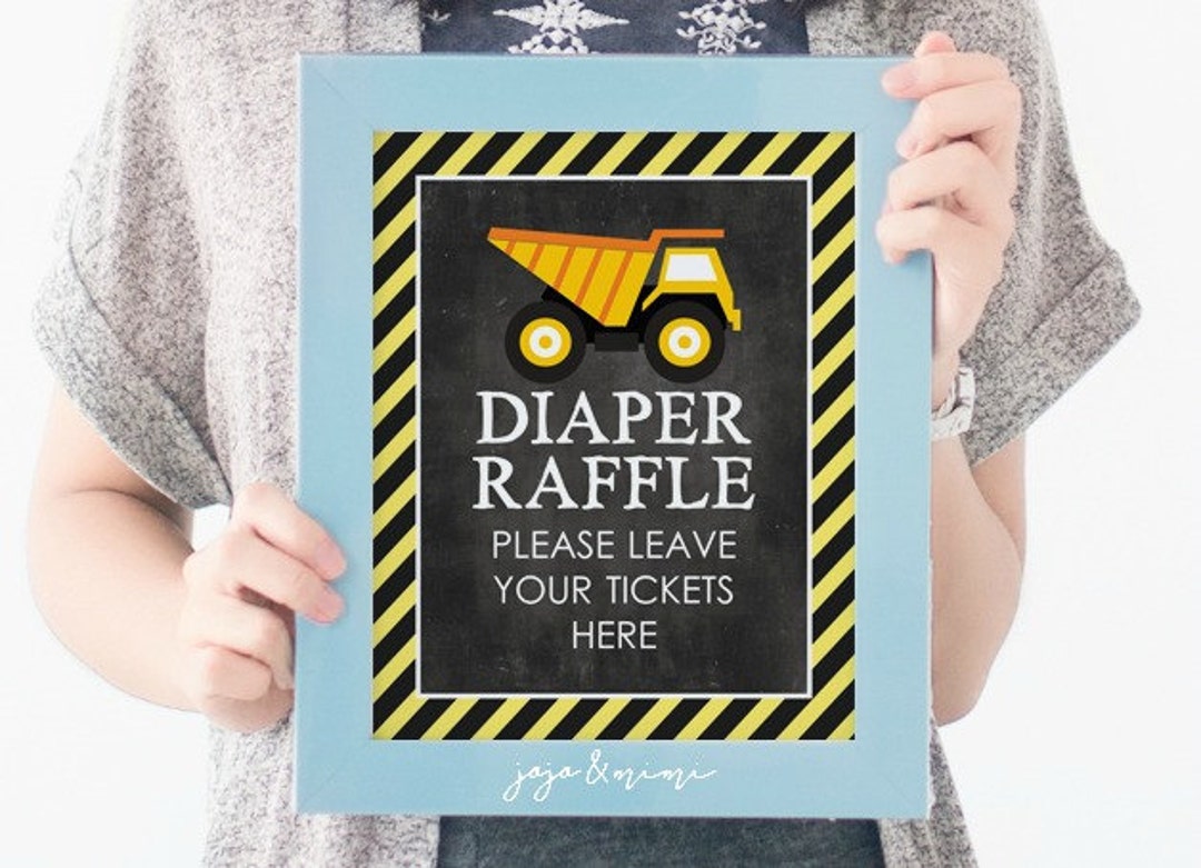 Instant 'diaper Raffle' Please Leave Tickets Here Printable 8x10 Dump ...