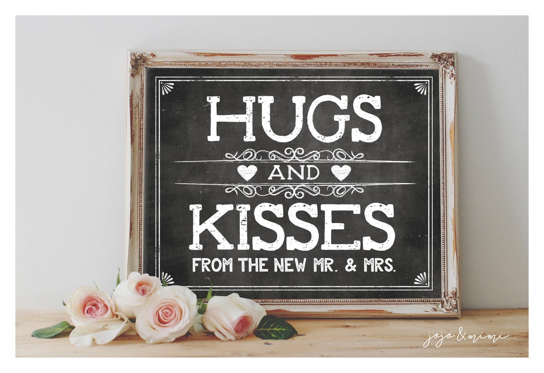 Instant 'hugs and Kisses' Printable Sign Wedding or Event Chocolate ...