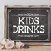 Instant 'KIDS DRINKS' Printable Sign Chalkboard Printable Party Decor ...