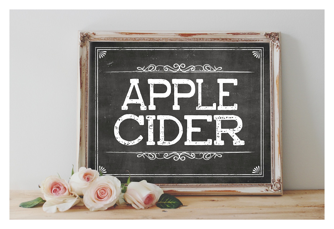 Instant 'APPLE CIDER' Printable Sign Chalkboard - Etsy