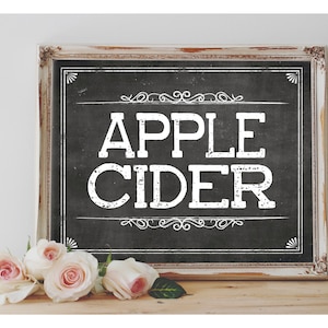 Instant 'APPLE CIDER' Printable Sign Chalkboard Printable Cider Donut ...