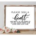 Instant 'please Sign a HEART and Drop in Frame' Printable Sign Wedding ...
