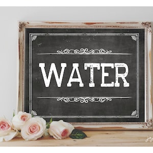 Instant 'WATER' Printable Sign Chalkboard Printable Party Decor Drink ...