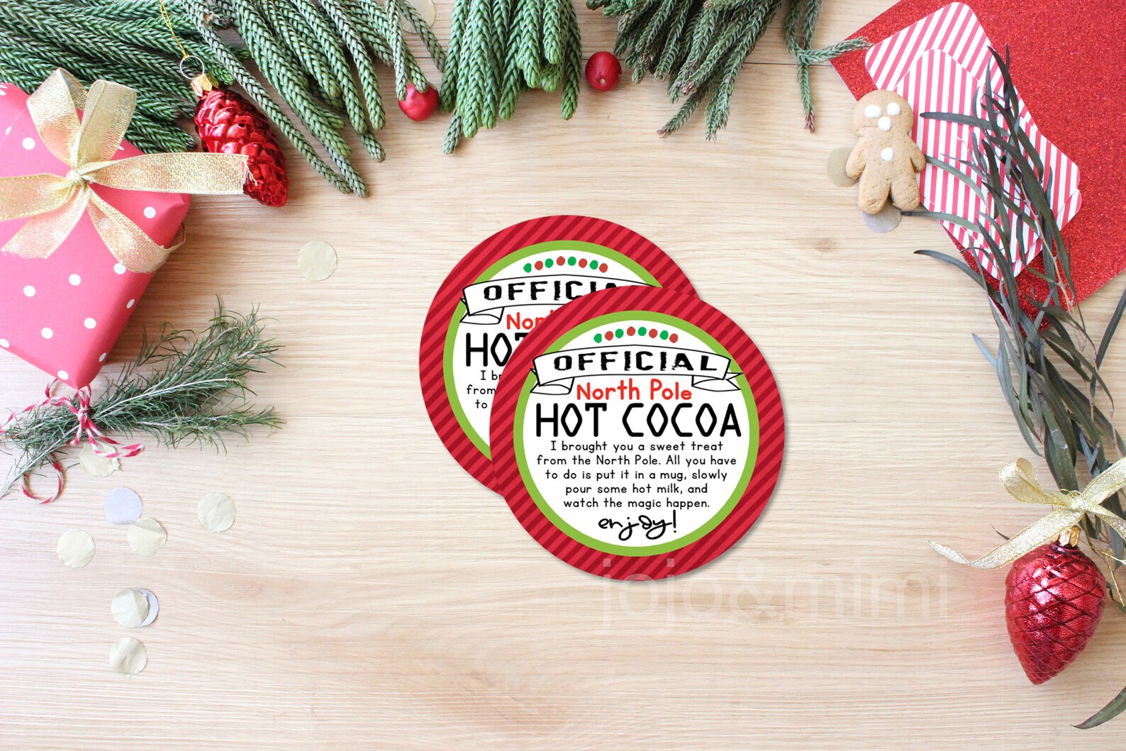 Hot Cocoa BOMB Elf Hot Cocoa Tag Circle Printable Tag or Label ...