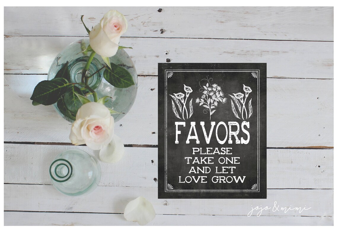 Instant 'FAVORS Please Take One and Let Love Grow' Printable Wedding ...