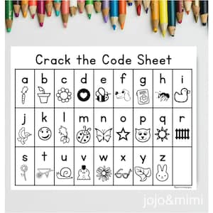 CRACK THE CODE Sight Word Practice Printable Kids Home School Worksheet ...