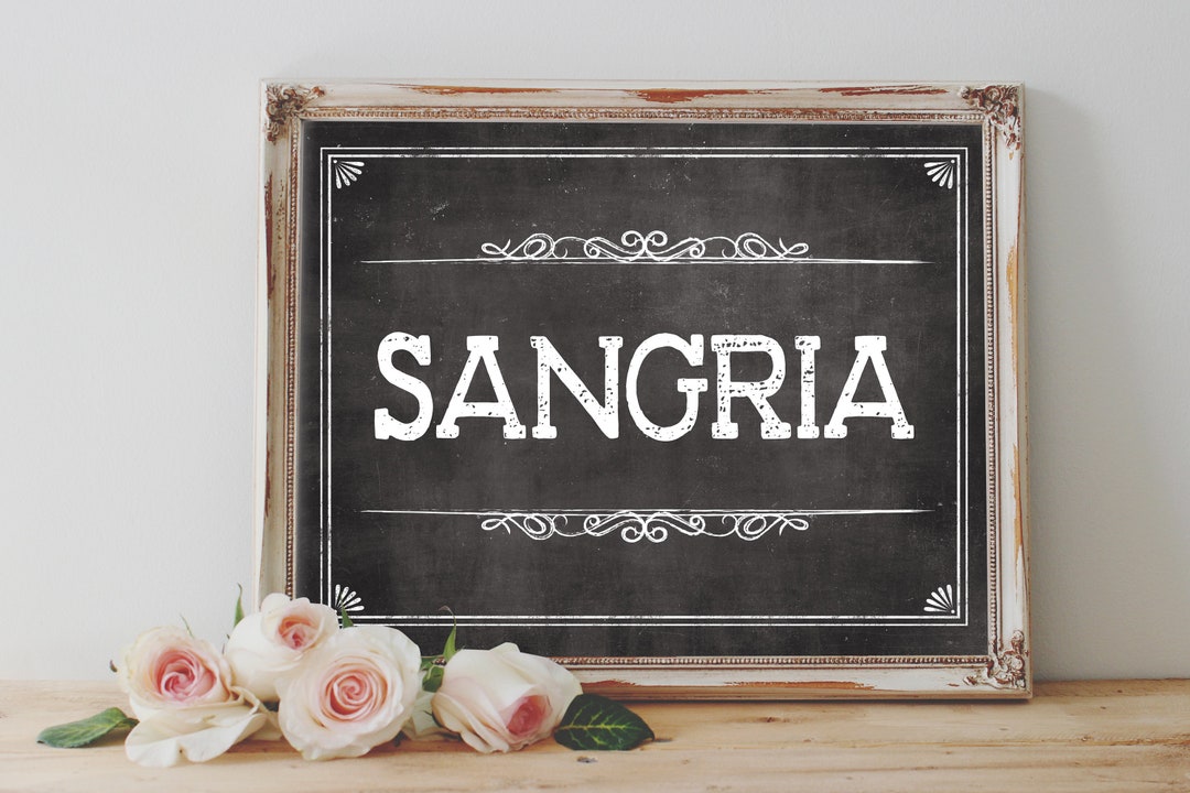 Instant 'SANGRIA' Printable Sign Chalkboard Printable Party Sangria ...