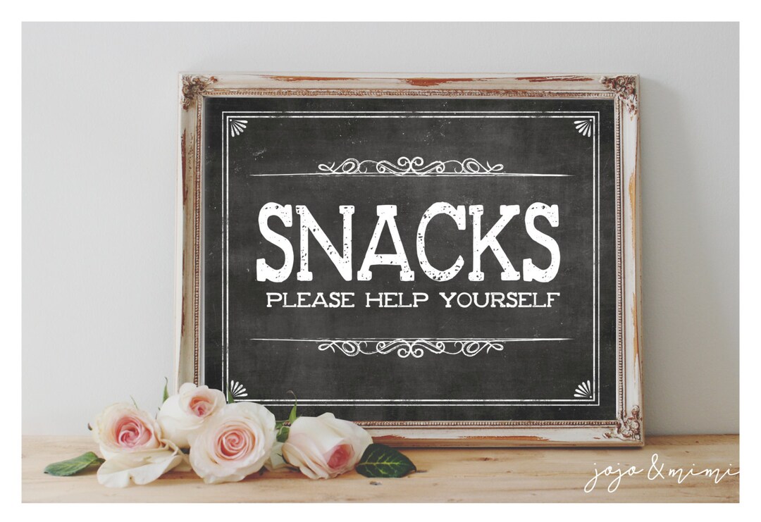 Instant 'SNACKS Please Help Yourself' Printable Sign Chalkboard ...