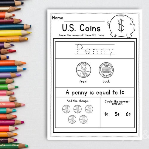 Money Intro to U.S Coins Printable Learning Resource Coin - Etsy