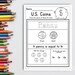 Money Intro to U.S Coins Printable Learning Resource Coin Worksheets ...