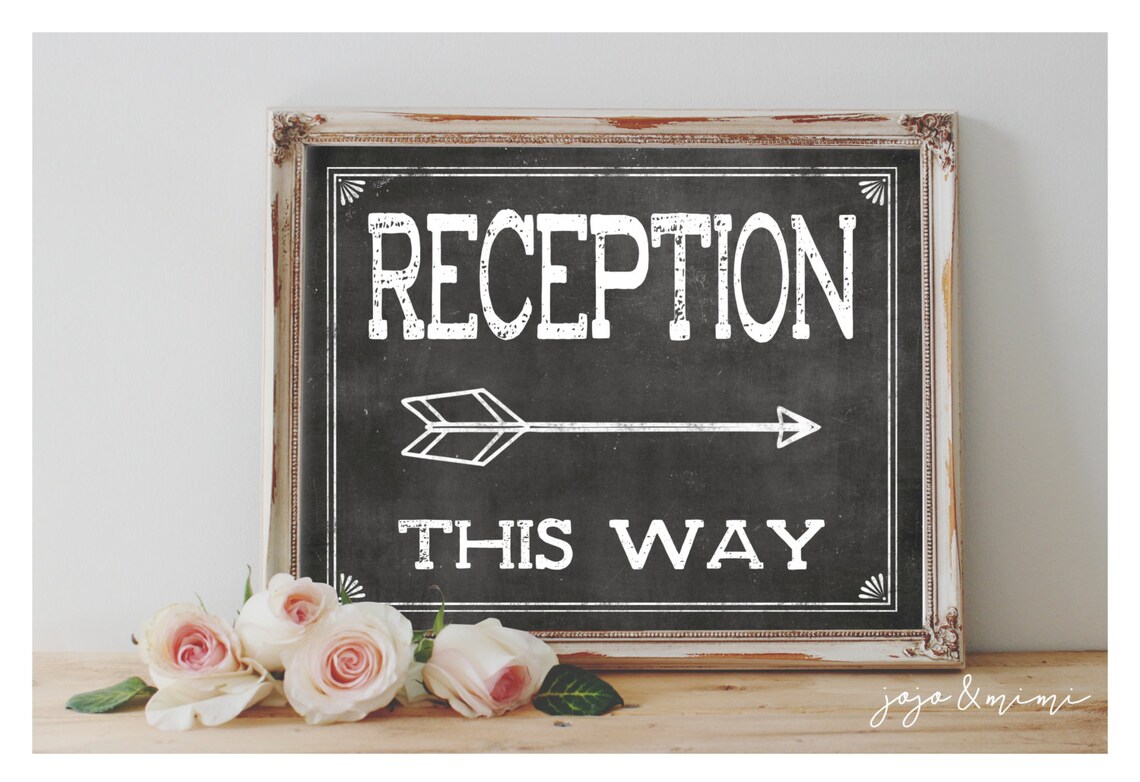 Instant 'RECEPTION THIS WAY' Arrow Printable Wedding Direction Sign ...
