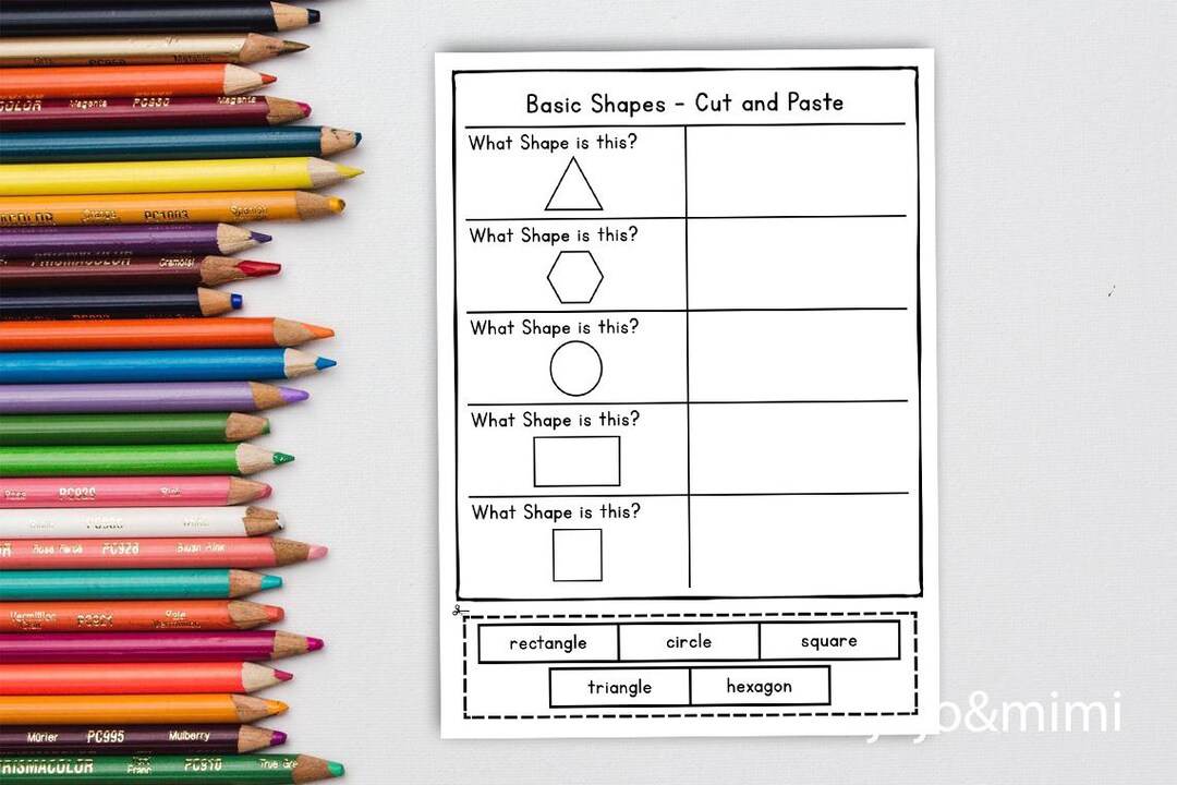 Basic Shapes Printable Shape Worksheets 2D Shapes Practice Learn Shapes ...