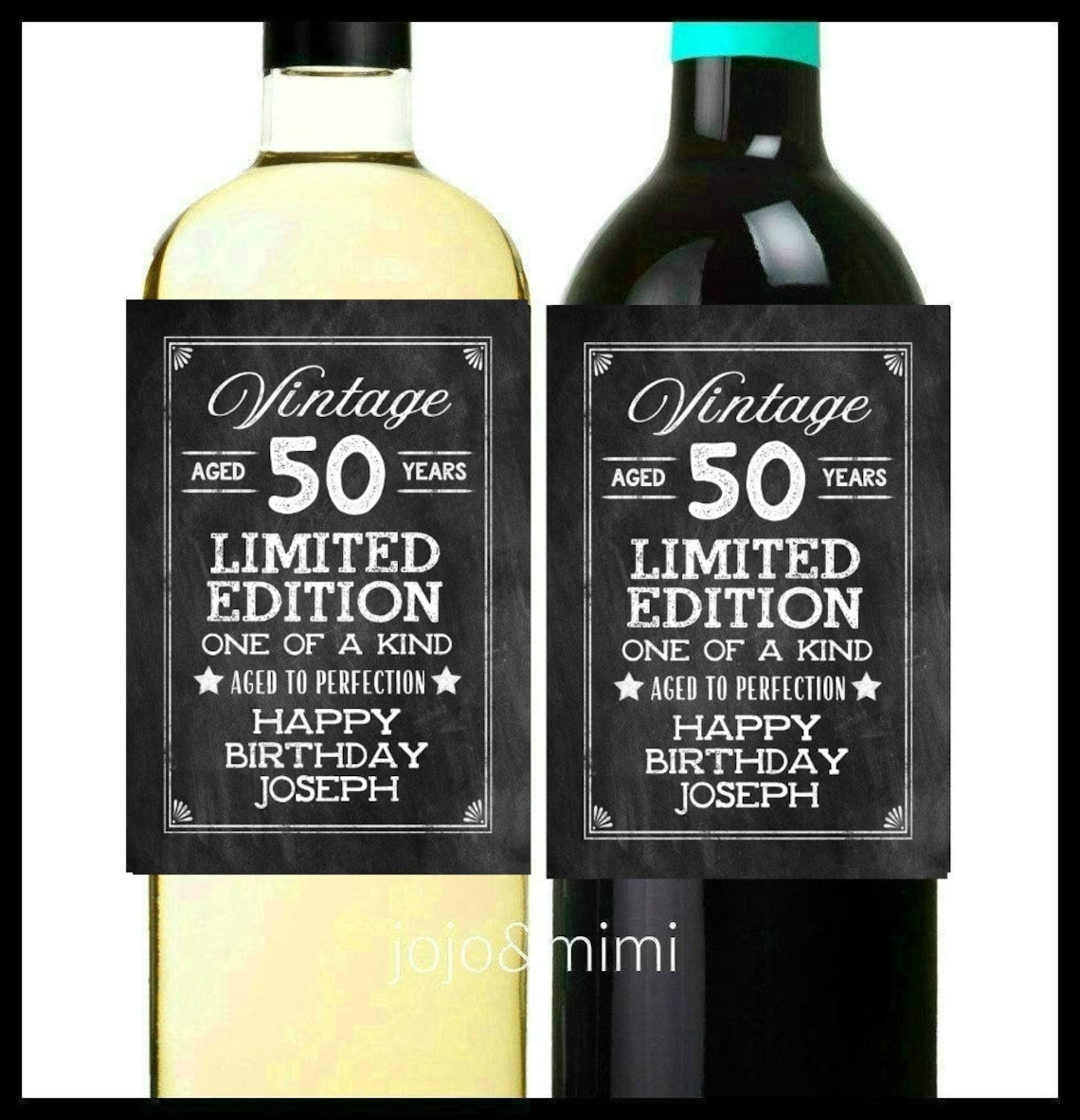 Personalized 'vintage Aged 50 Years Printable Birthday Wine Label ...
