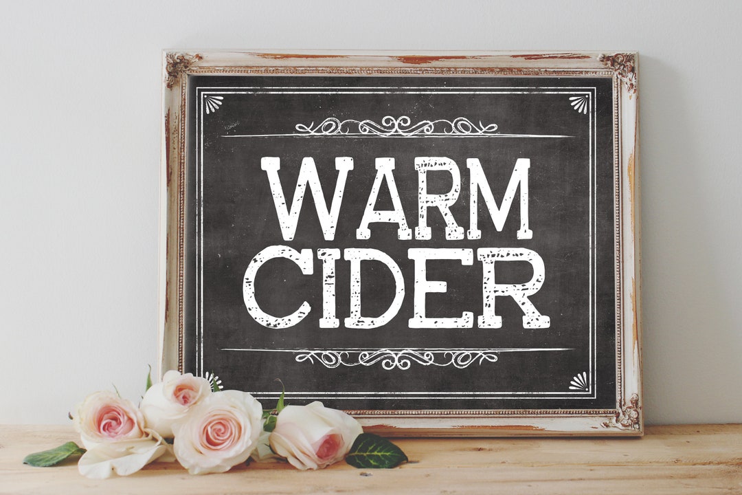 Instant 'WARM CIDER' Printable Sign Chalkboard Printable Cider Donut ...